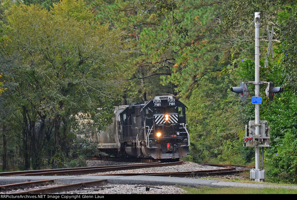 FURX 7181 possibly leading the first revenue run of the Florida, Gulf & Atlantic RR